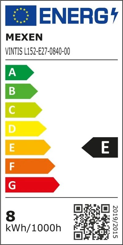 Mexen Vintis, LED filamentová žárovka E27, ST64, 8 W, neutrální bílá 4000K, čirá, L152-E27-0840-00