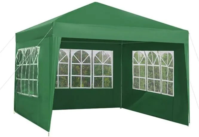 Malatec Zahradní párty stan 3 x 3 m + 3 boční stěny, zelený, 5506