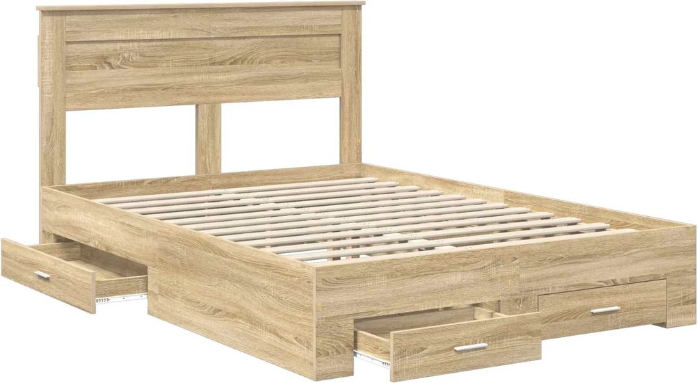 Rám postele s čelo Sonoma dub 140 x 190 cm Kompozitní dřevo 3409981