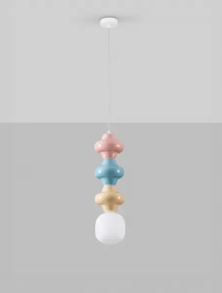 LED růžovo-modro-žlutá moderní svítilna Clio