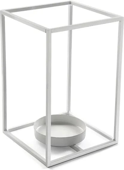 Bílý svícen VERSA Cube, výška 29,5 cm