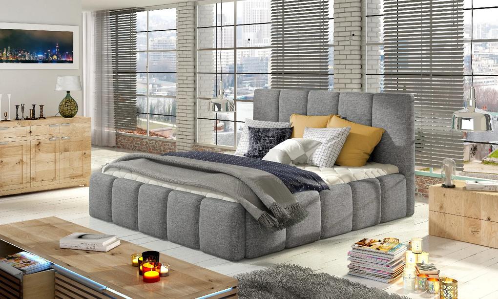 Eltap Čalouněná postel Edvige s úložným prostorem Materiál a barva potahu: Sawana 05 - tmavě šedá, Rozměry (cm): 180x200