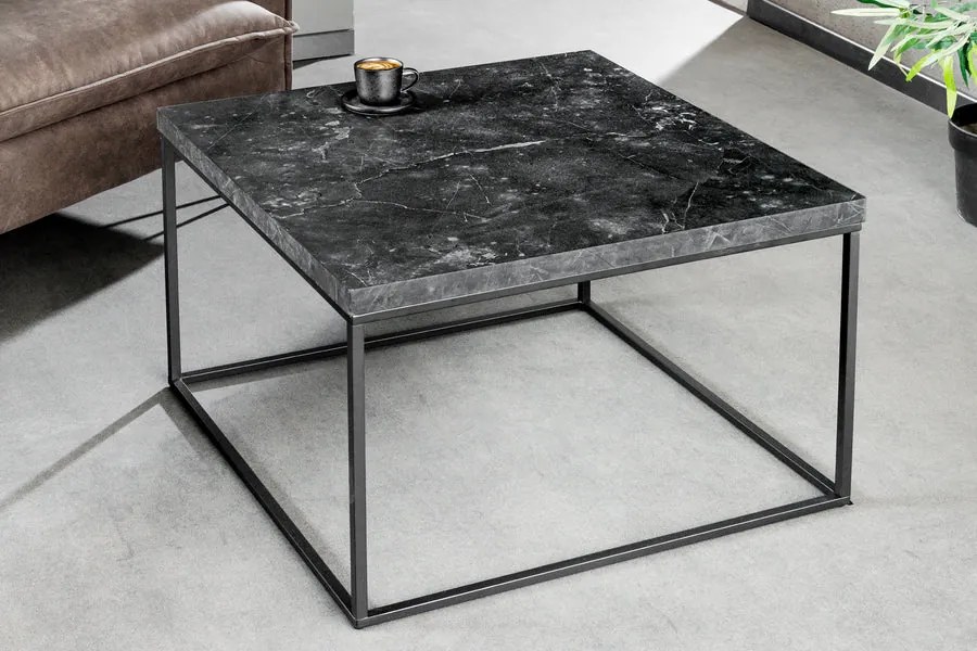 Designový konferenční stolek Haines 60 cm vzor antracitový mramor