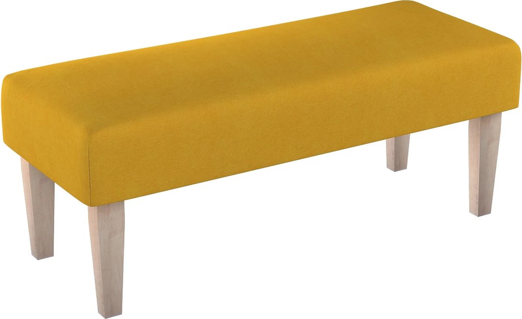Dlouhá lavička 100x40cm barva žlutá látka pletený vzor