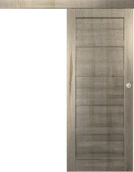 posuvné interiérové dveře na stěnu vasco doors BRAGA plné, model 1 Průchozí rozměr: 70 x 197 cm, Orientace dveří: Levé dveře, Dekor: Dub Santa