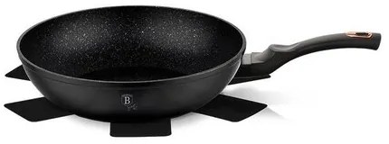 Berlinger Haus Wok Pánev s mramorovým povrchem Black Rose Collection, 30 cm