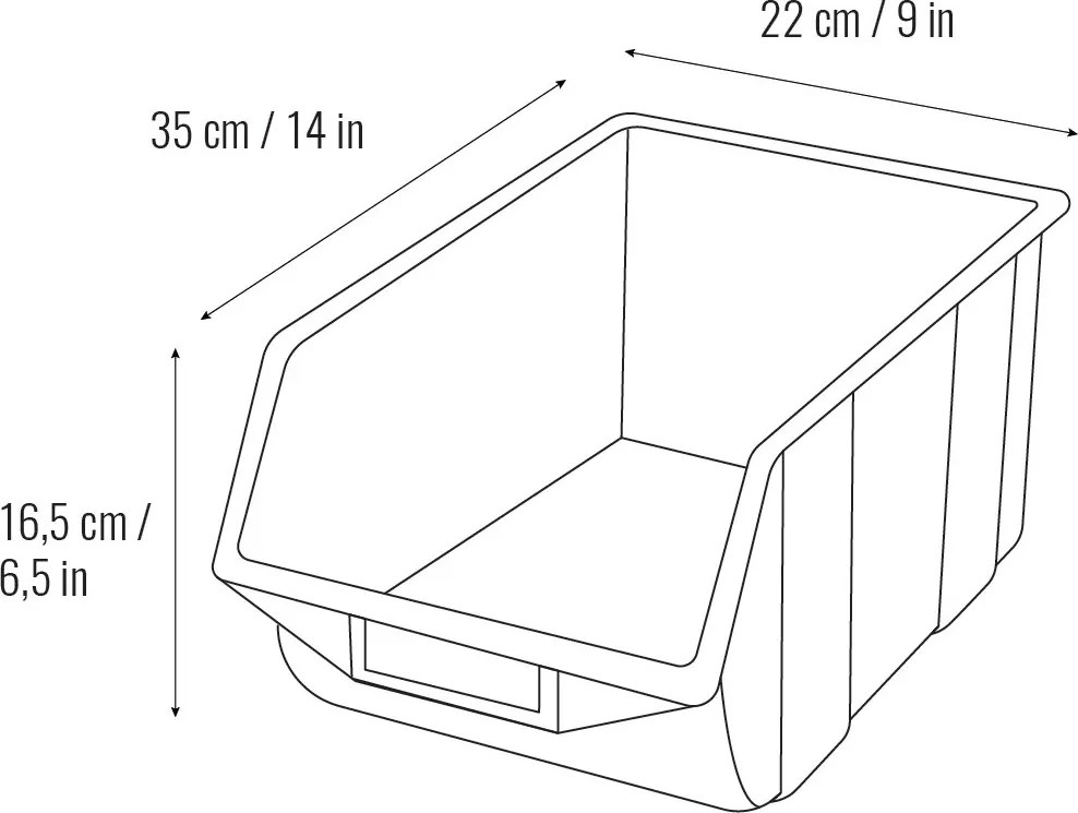 Plastový zásobník ECO, 16,5x35x22 cm, 8 ks