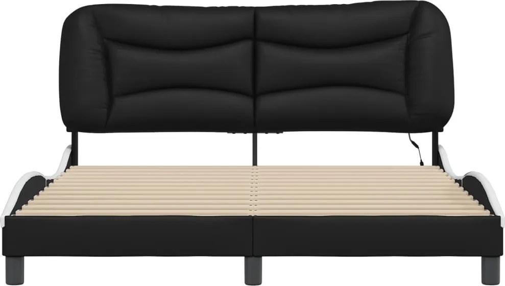 Rám postele s LED bez matrace Hvar černý a bílý 160x200 cm 3213946