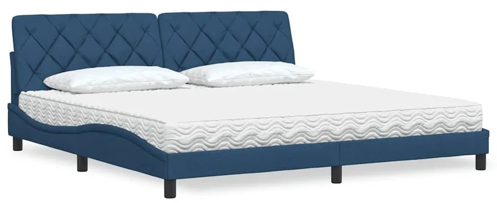 Postel s matrací modrá 200 x 200 cm textil 3310768