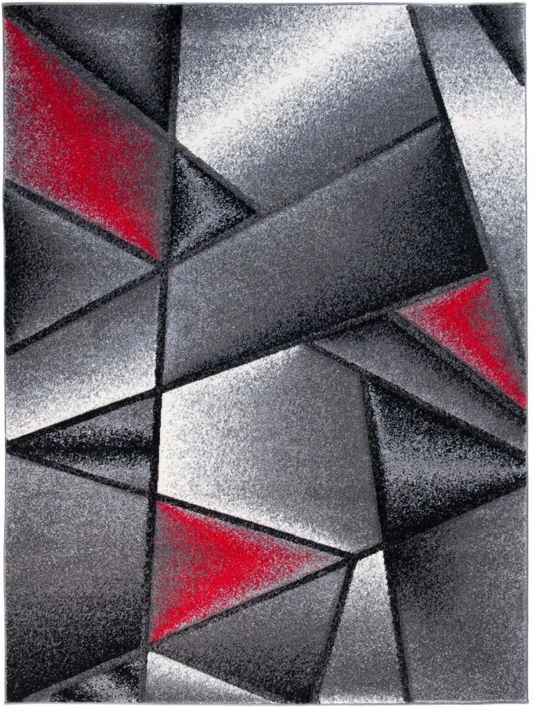MAXMAX Moderní kusový koberec MATRA červeno-šedý J374C