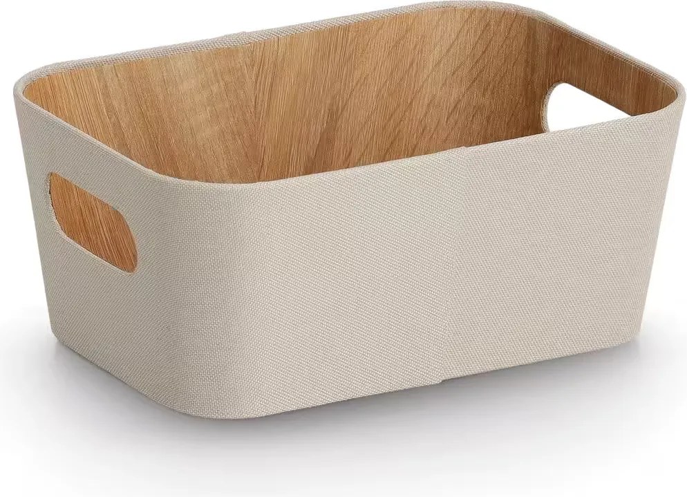 Zeller Present Úložný box s madly, FABRIWOOD, béžový, 26 x 18 x 11