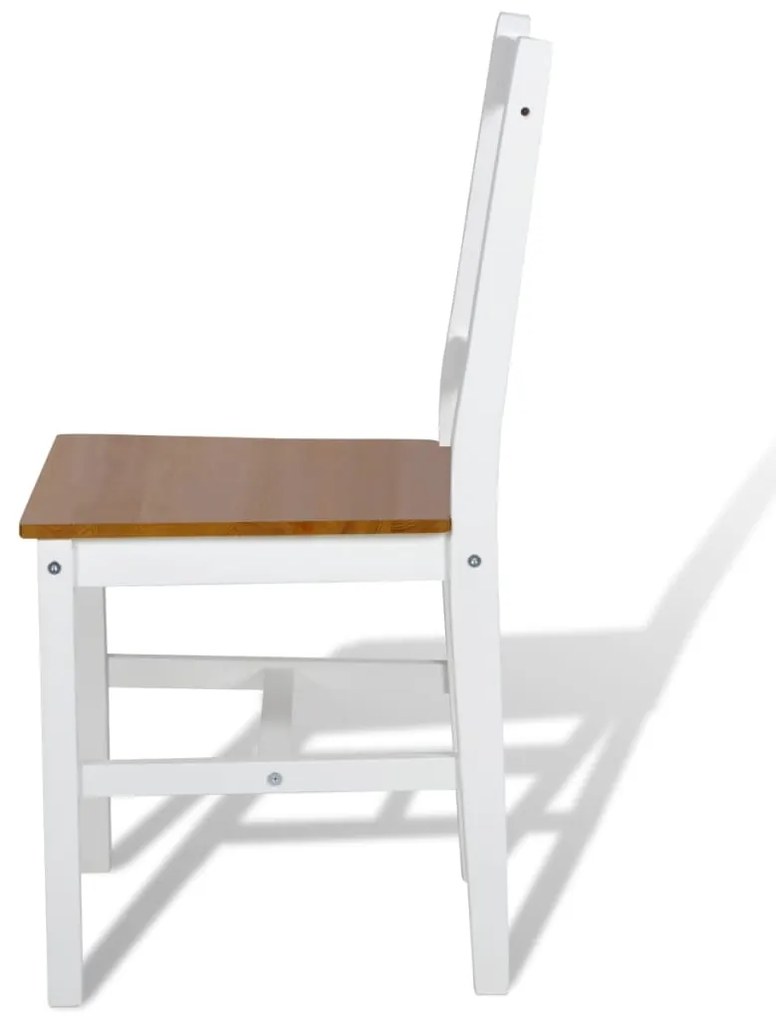 Jídelní židle 4 ks bílé borové dřevo - Default Title