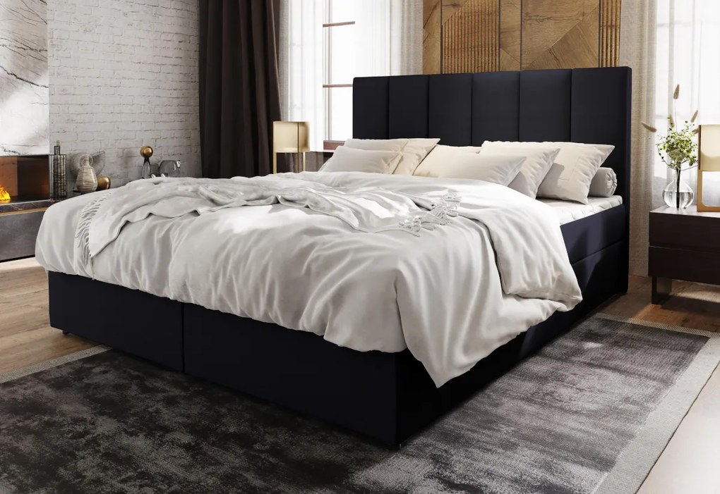 Expedo Čalouněná postel boxspring KARDI, 140x200, cosmic 10 + topper