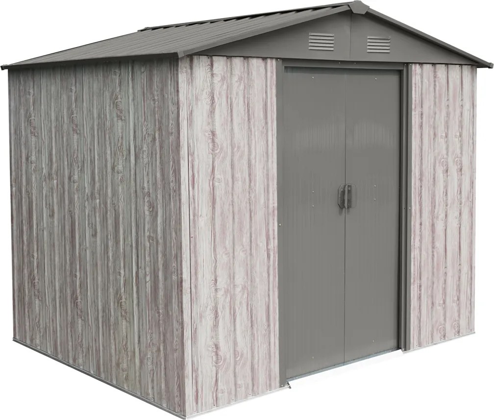 Zahradní domek BestBerg ZDB-4SD / 4,1 m² / 236 x 174 x 206 cm / dekor bílé dřevo/šedá