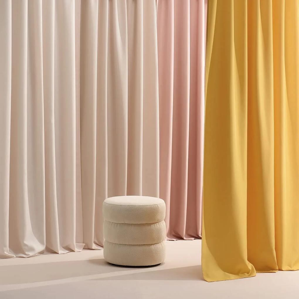 Room99 Hotový závěs na kroužcích AURA Barva: Světle růžová/Zlatá, Velikost: 140 x 300 cm