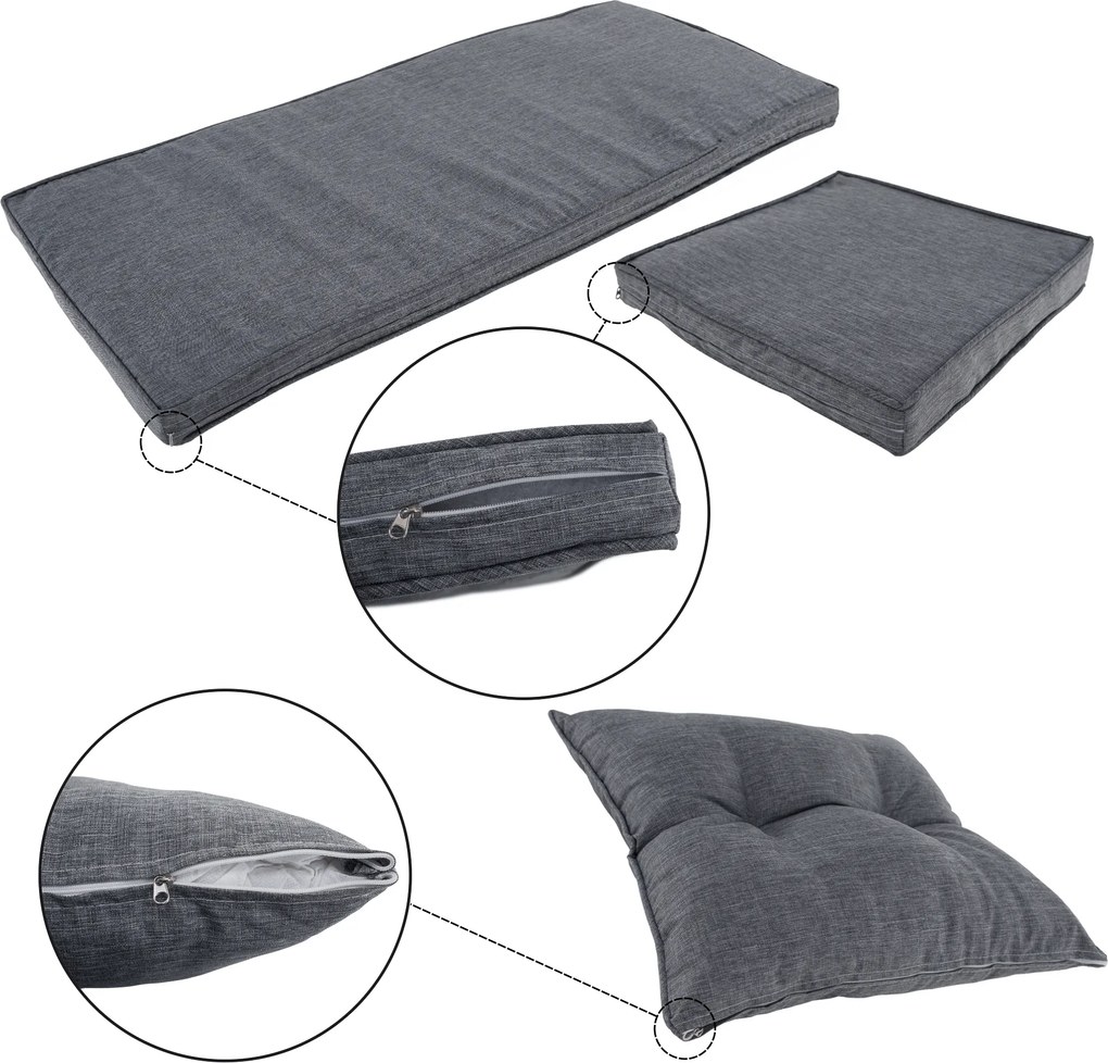 Zahradní ratanový set, přírodní/světle šedá, RANDI