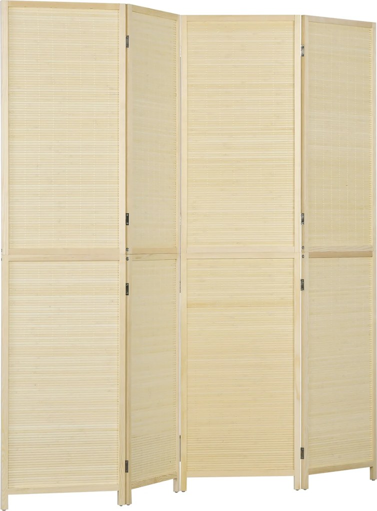 HOMCOM Bambusový paravan do interiéru 4 panely 180 x 180 cm - Přenosný paravan | Aosom