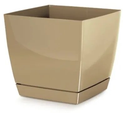 PROSPERPLAST Květináč - COUBI SQUARE P Průměr: 24 cm, Barva: grafit