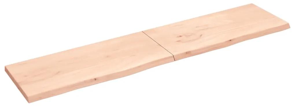 Nástěnná police 220x50x(2-4) cm neošetřené masivní dubové dřevo - Default Title