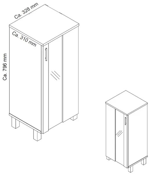 Koupelnová boční skříňka Porto, dub sonoma/bílá
