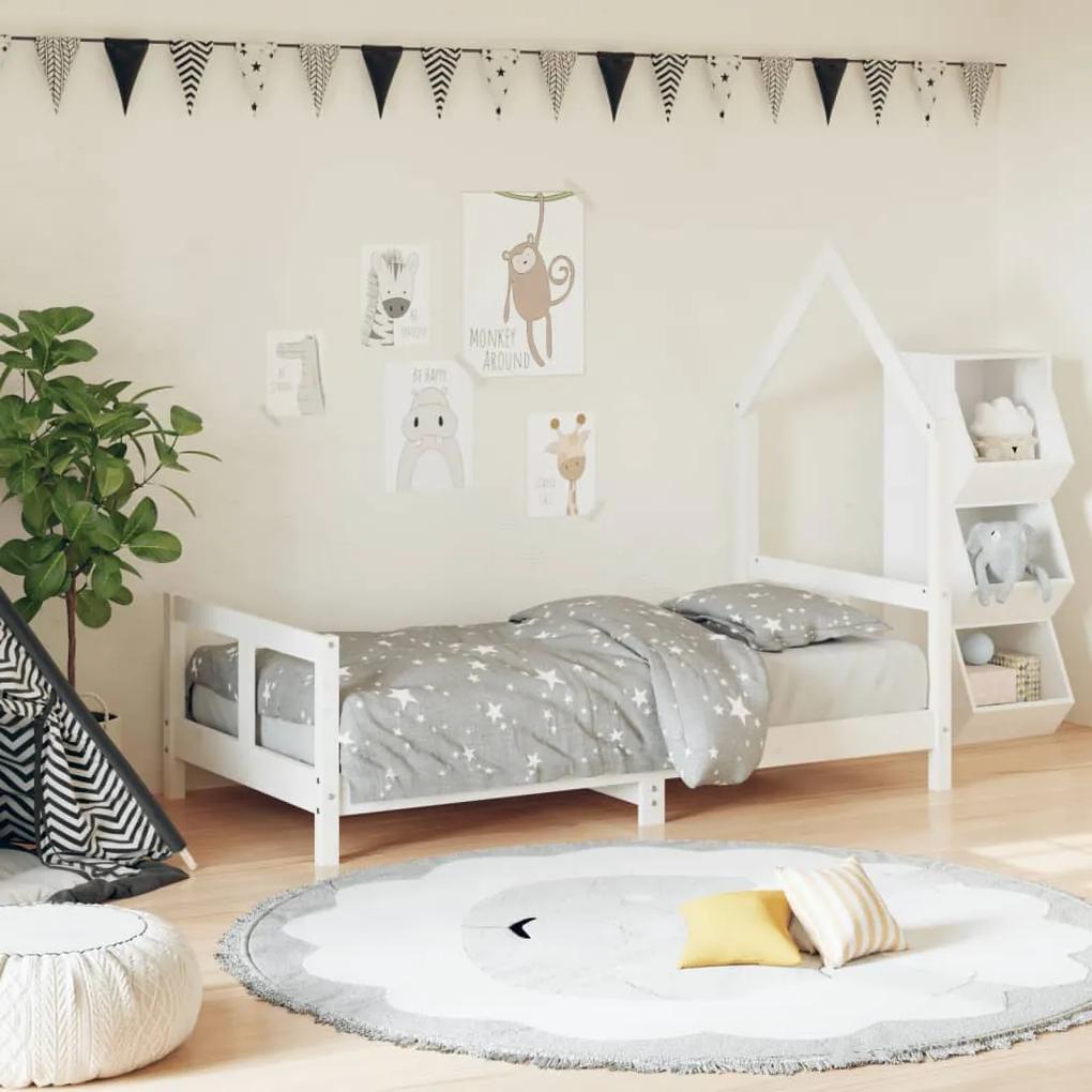 Dětská postel bílá 80 x 160 cm masivní borové dřevo - Default Title