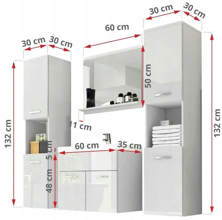 Koupelnová sestava MAYRA XL - kaštan