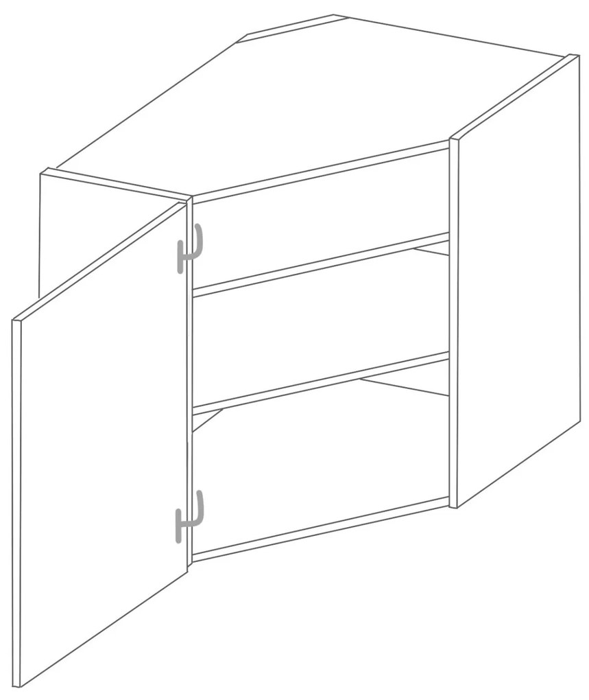 Horní rohová skříňka EDISA - 58x58 cm, bílá