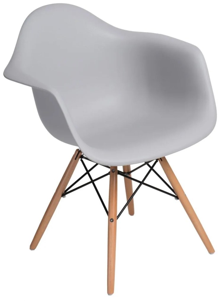 Židle P018V PP světlá šedá, dřevěné nohy