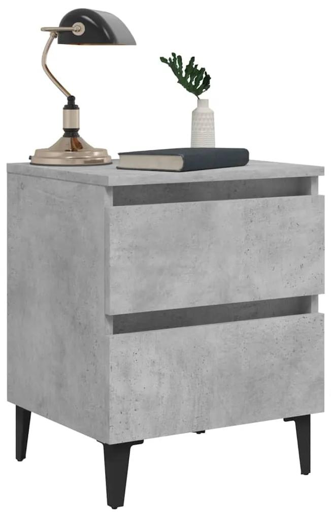 Noční stolek betonově šedý 40 x 35 x 50 cm dřevotříska - Default Title