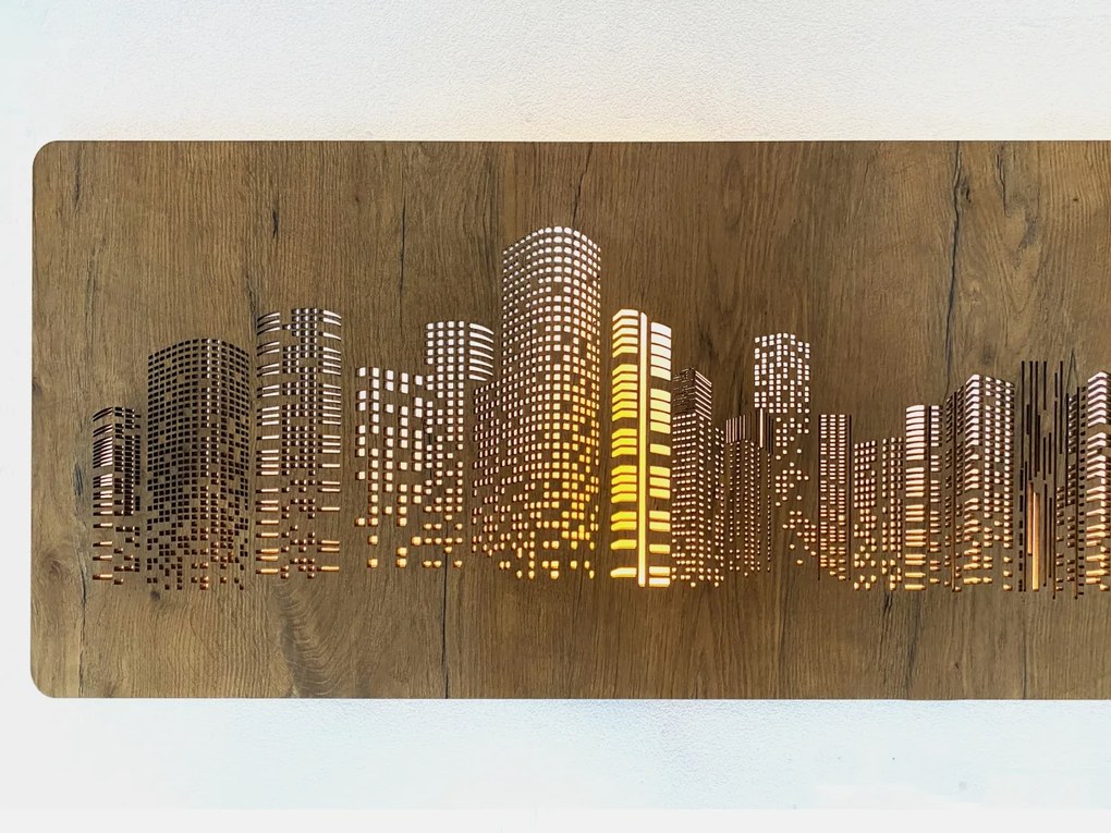 Li-Go "Mrakodrapy" světelný obraz 230V 125x40 cm provedení povrchu: bílá