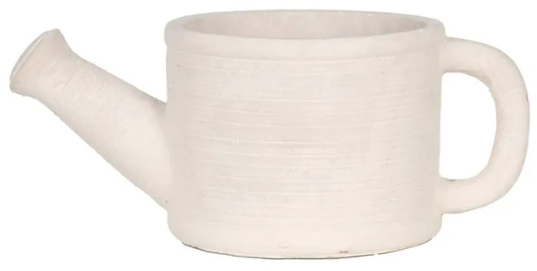 Šedý cementový obal na květináč ve tvaru konve – 27x15x11 cm