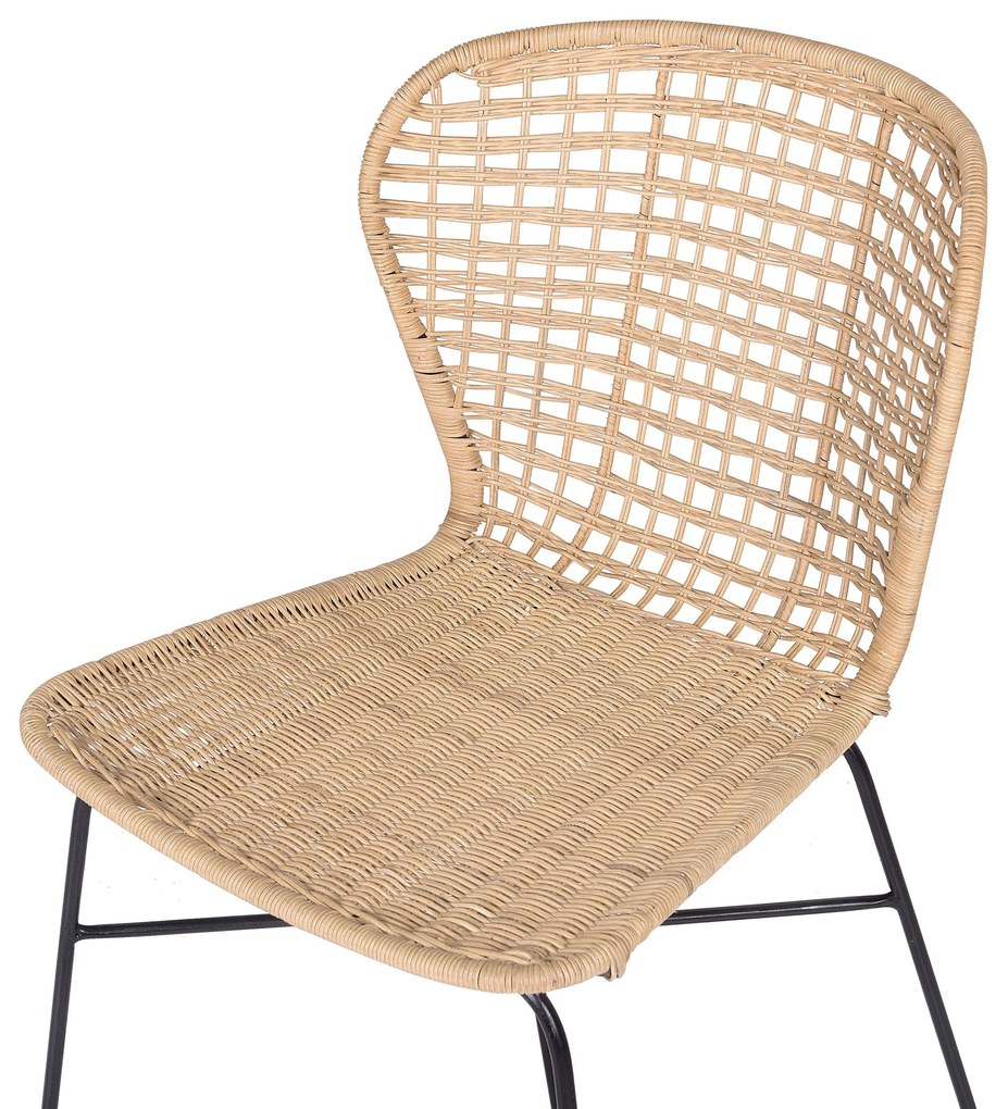 Ratanová židle pískově béžová 2ks ELFROS Beliani