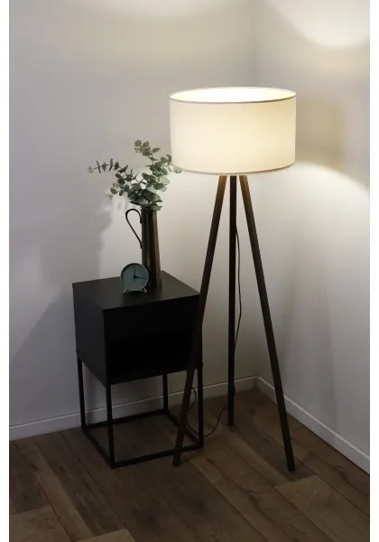 Stojací lampa STANDART 1xE27/60W/230V krémová/hnědá