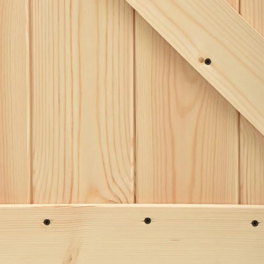 Posuvné dveře s kováním 80 x 210 cm masivní borové dřevo,  3203095