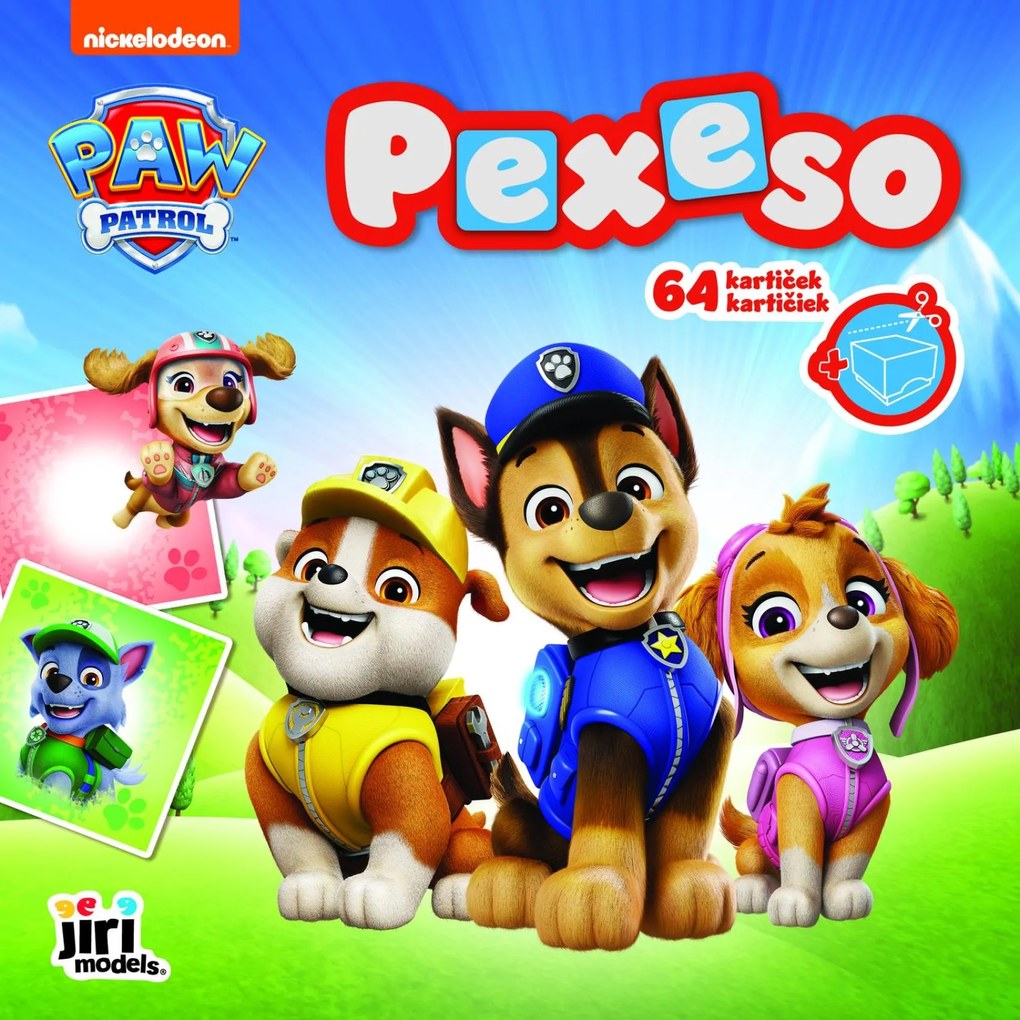 Jiri Models Pexeso v sešitu 64ks Tlapková patrola/Paw Patrol 21,5x21,5cm