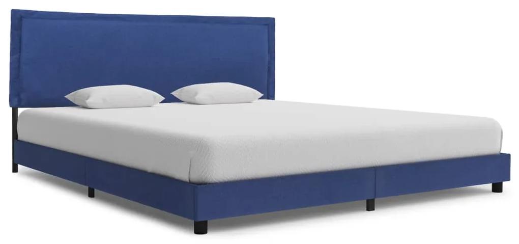 280994 vidaXL Rám postele modrý textil 160 x 200 cm