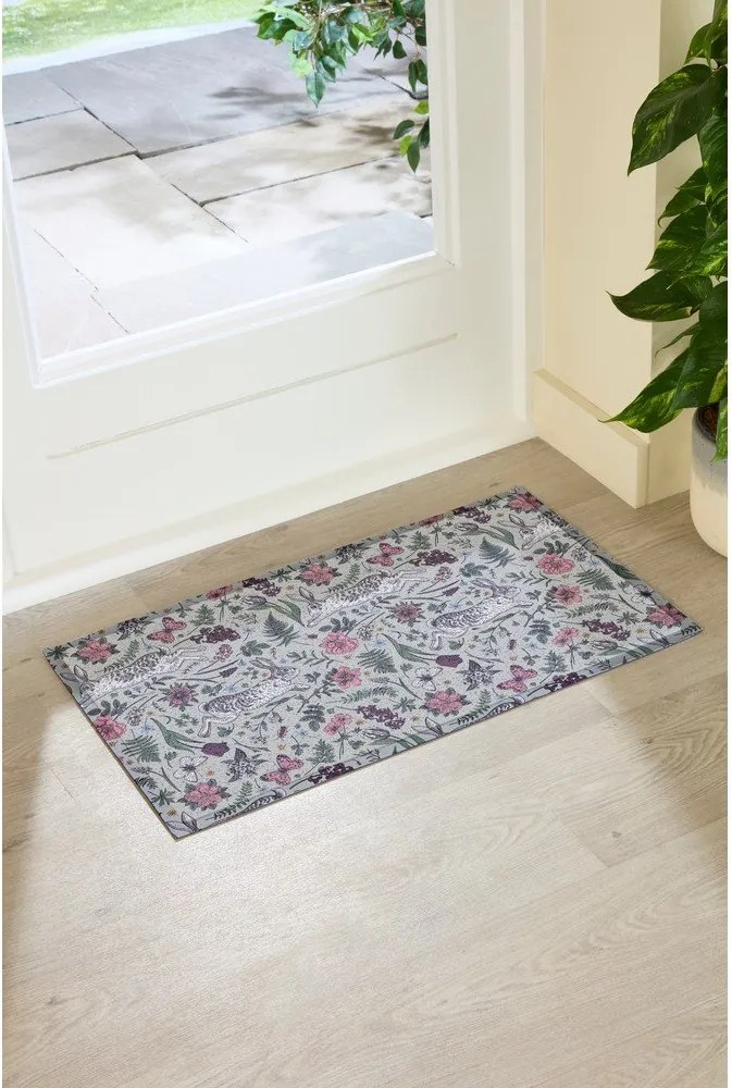 Rohožka z PVC 40x70 cm Hare Wildflowers – Artsy Doormats