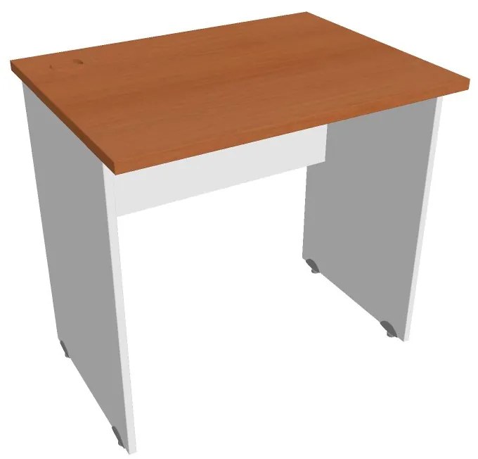 Stůl pracovní rovný 80 cm - Hobis Gate GE 800 Dekor stolové desky: třešeň, Dekor lamino podnože: bílá