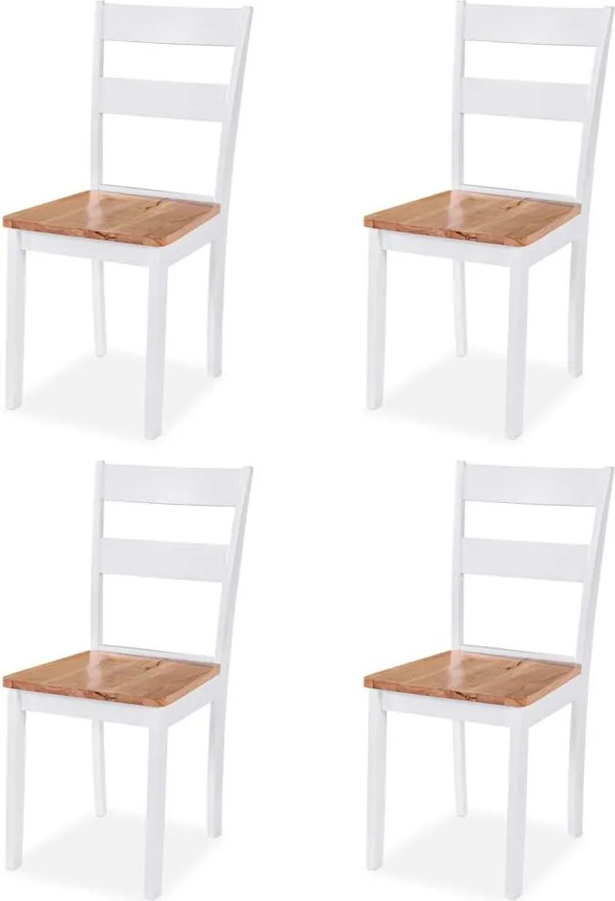 Jídelní set 5 kusů, MDF a kaučukovníkové dřevo, bílý 274943