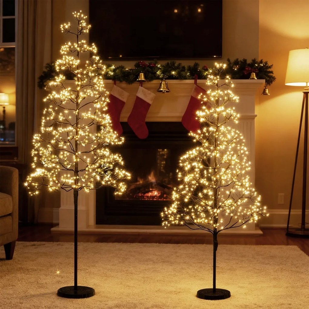 Costway LED světelný strom 150 cm světelný strom s 1000 teplými bílými světly