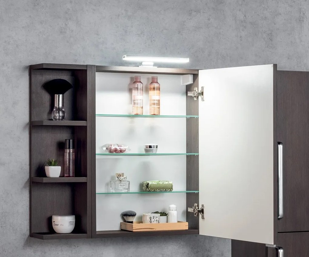 Sapho Sapho, RIWA galerka s LED osvětlením, 60x70x17cm, bílá lesk, RIW060-0030