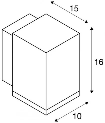 SLV 1003417 Enola Square M, venkovní nástěnné svítidlo, LED 10W 3000/4000K, antracit, výška 16cm, IP65