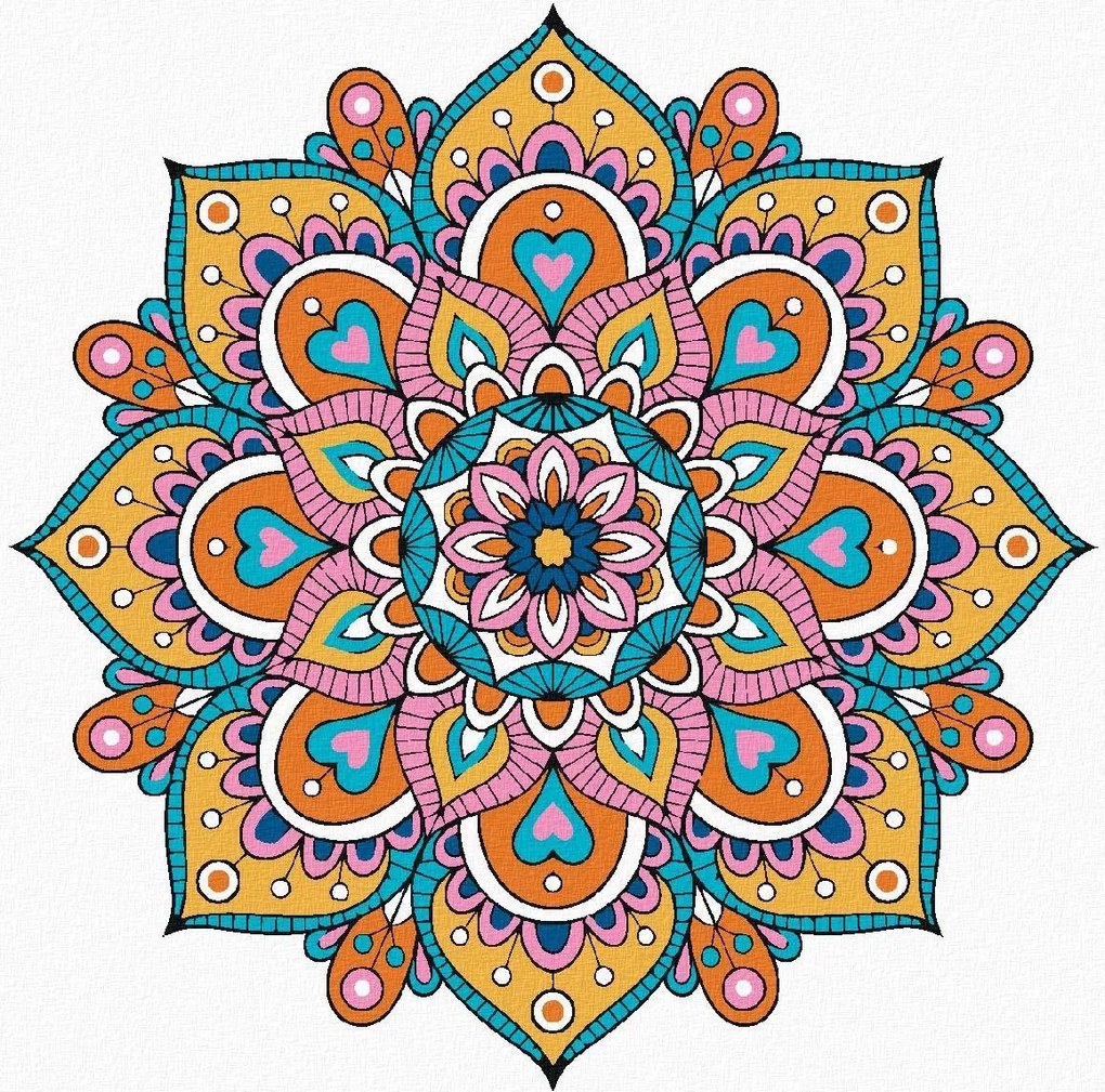zuty zuty - malování podle čísel - mandala iii, 80x100 cm, plátno