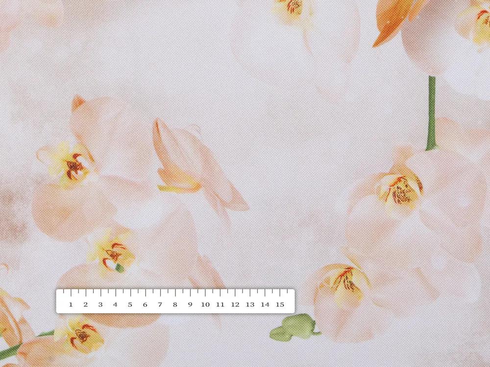 Biante Dekorační závěs TF-045 Orchideje na béžovém 140x160 cm