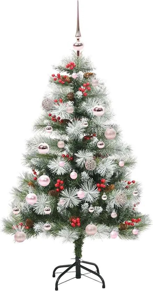 Umělý vánoční stromeček Zelená a bílá 150 cm PVC, kov a plast 3395172