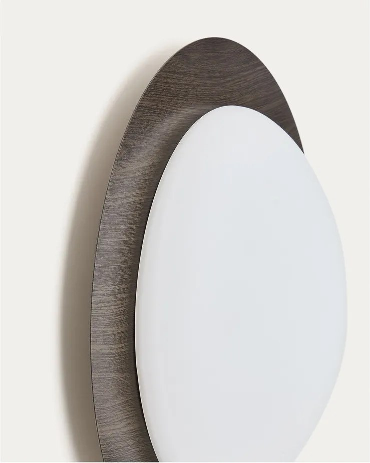 Tmavě hnědé kovové LED nástěnné svítidlo ø 40 cm Novae – Kave Home