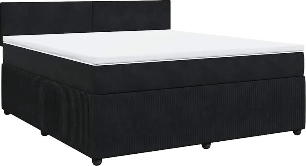 Box spring postel s matrací černá 180x200 cm samet 3290102