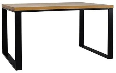 Drewmax Jídelní stůl ST373 S200, šířka desky: 2,5cm, masivní dub dub bělený   šedá lesklá