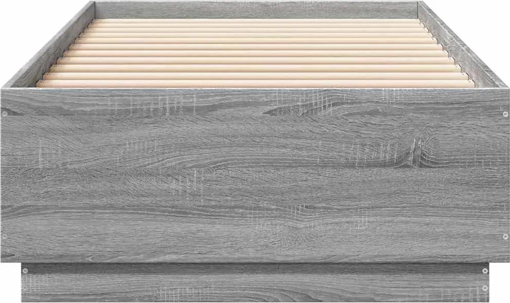 Rám postele šedý sonoma 100 x 200 cm kompozitní dřevo 3209721