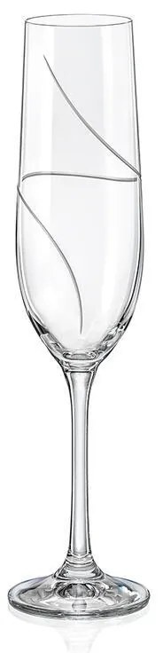 Crystalex - Bohemia Crystal Sklenice na šampaňské Viola Up matný 190 ml, 2 ks